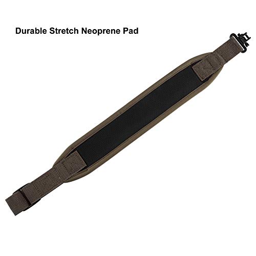 BOOSTEADY Gun Sling with Swivels, Two Point Shotgun Sling, Metal Length Adjuster,Non-Slip Backing Shoulder Pad, Durable Nylon Gun Strap