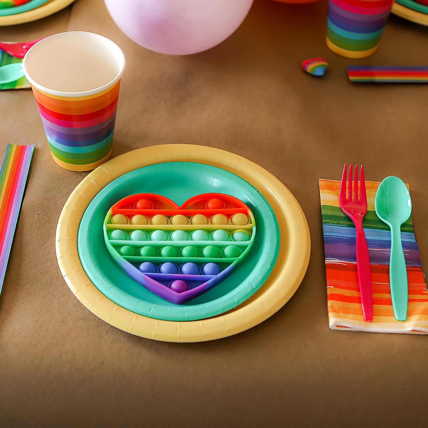 Fun Express - Rainbow 12oz Cups for Birthday - Party Supplies - Licensed Tableware - Licensed Cups - Birthday - 8 Pieces