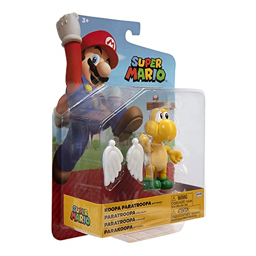 Super Mario Action Figure 4 Inch Green para Koopa Troopa Collectible Toy with Wings Accessory
