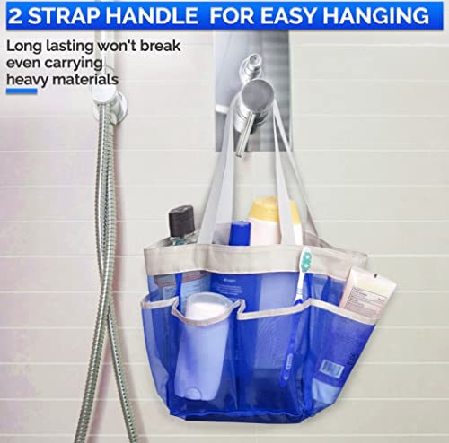Shower Caddy Portable Mesh Bag for College Dorm Room Essentials , Camping Essentials ,Dorm Decor ,Travel ,Gym Shower Bag , Bathroom Accessories - Quick Dry Waterproof Shower Tote Bag 9" x 8" .