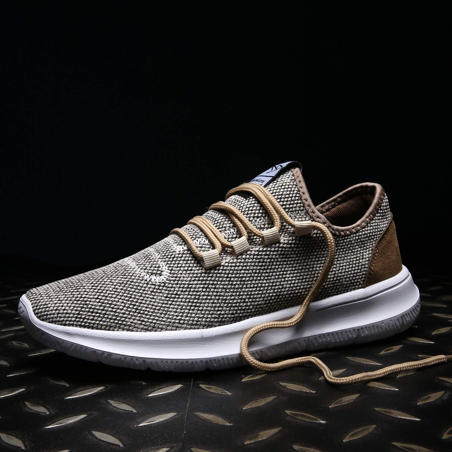 KEEZMZ Men's Running Shoes Fashion Breathable Sneakers Mesh Soft Sole Casual Athletic Lightweight (13, Beige)