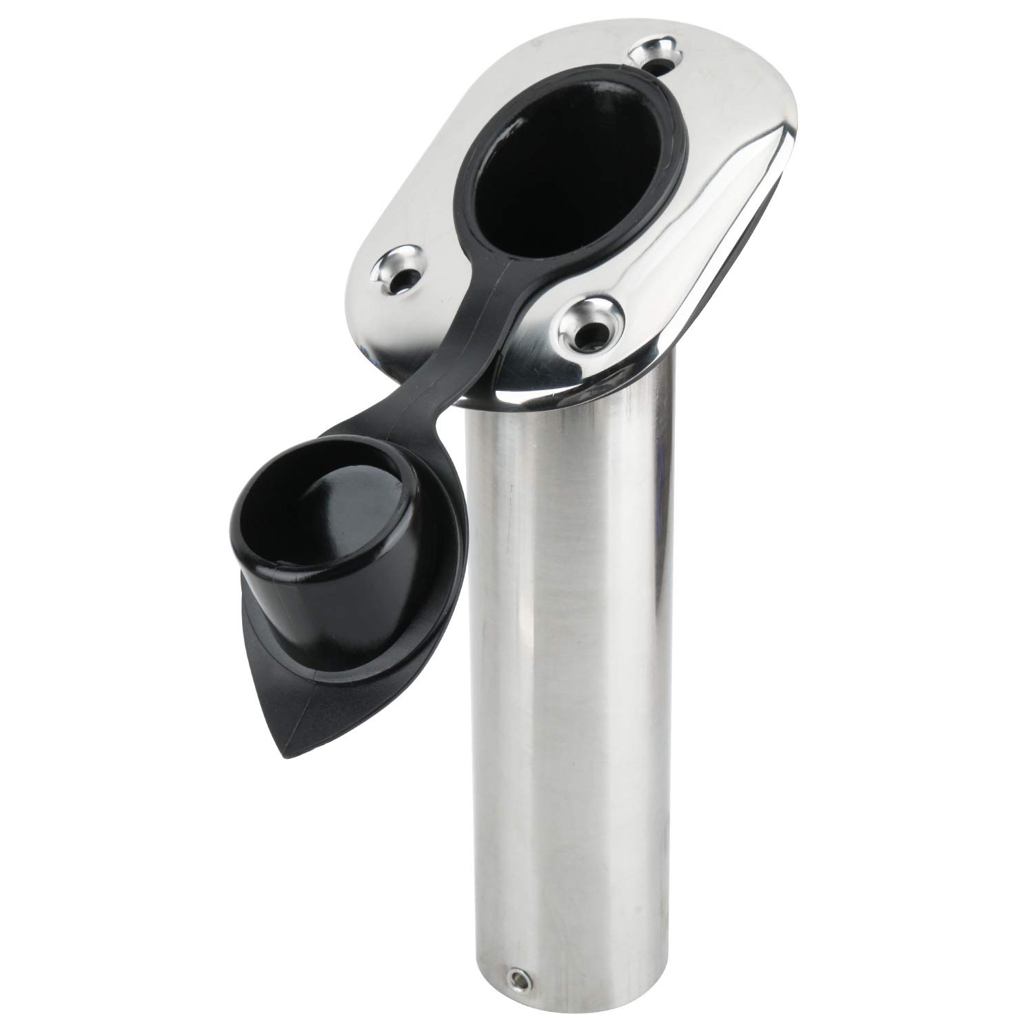 Amarine Made 4 Pack of Stainless Steel Rod Holders Rubber with Cap, Liner, Gasket (30 Degree Rod Holders)