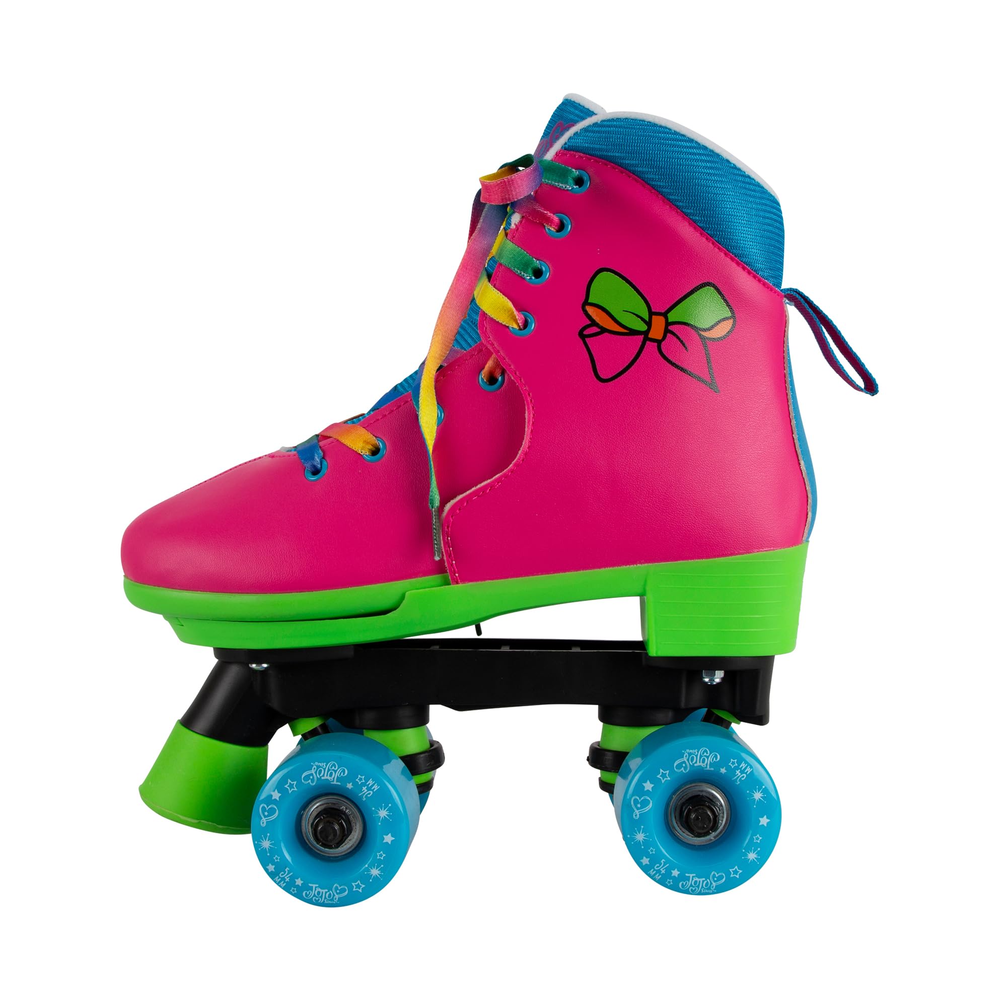 Circle Society Adjustable Roller Skates for Girls, JoJo Siwa Rainbow Design – Classic Kids' Skates, Sizes 12-3, Ideal for Indoor & Outdoor Skating Fun