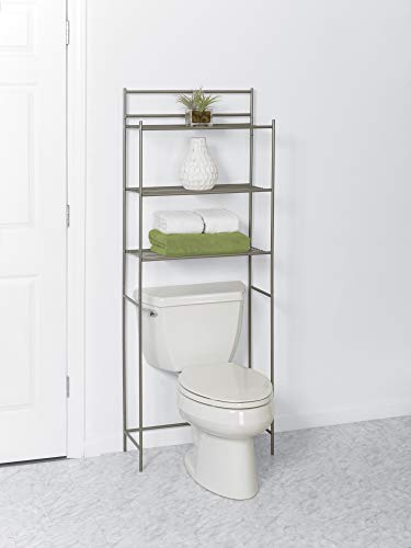 Zenna Home BB78NN 3-Piece Bath-in-a-Box Bath Storage Suite: Spacesaver, Shower Caddy and Over-the-Door Hooks, in Satin Nickel