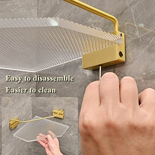 Corner Shower Caddy Shelf Gold,Acrylic Corner Shower Caddy,Shower Organizer Acrylic Corner Shower Shelf,Bathroom Floating Corner Shelf Soap and Shampoo Holder,Shower Shelf Organizer for Inside Shower