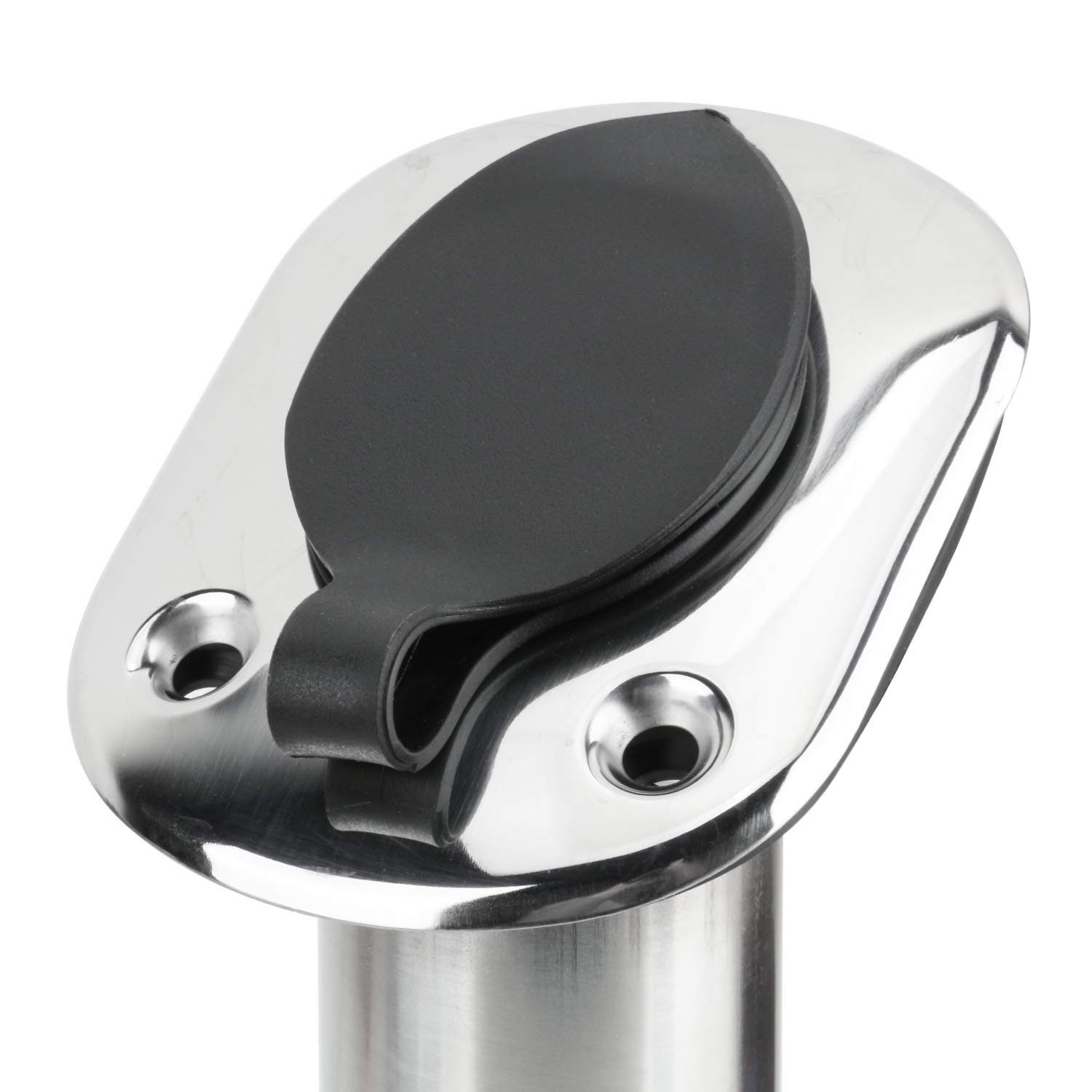 Amarine Made 4 Pack of Stainless Steel Rod Holders Rubber with Cap, Liner, Gasket (30 Degree Rod Holders)