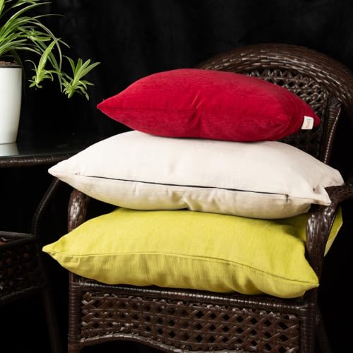 BEGOODTEX Pack of 1 Flame Retardant Decorative Chenille Throw Pillow Cushion Covers Soft for Sofa Bedroom Couch - Black, 23.6x23.6L Inches