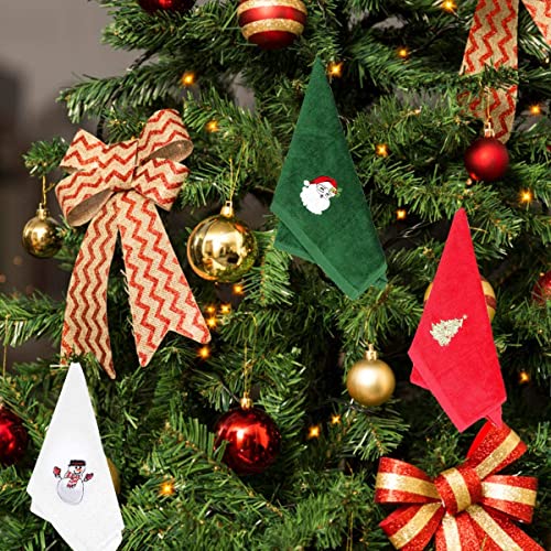 SamfuLoge Christmas Hand Towels, 6 Pack Decorative Dish Towels Pure Cotton Towels Christmas Kitchen Towels for Drying, Cleaning, Cooking & Baking, Embroidered Christmas Design Towels Gift Set