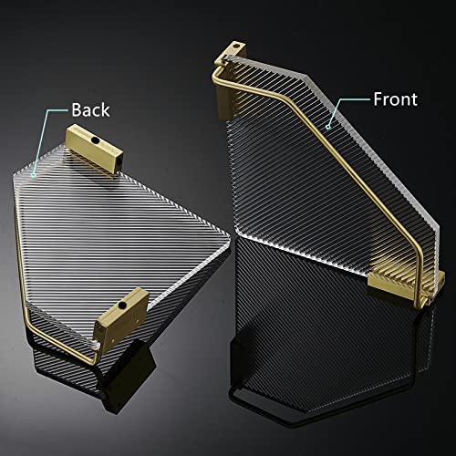 Corner Shower Caddy Shelf Gold,Acrylic Corner Shower Caddy,Shower Organizer Acrylic Corner Shower Shelf,Bathroom Floating Corner Shelf Soap and Shampoo Holder,Shower Shelf Organizer for Inside Shower