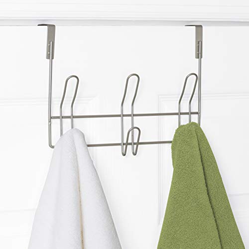 Zenna Home BB78NN 3-Piece Bath-in-a-Box Bath Storage Suite: Spacesaver, Shower Caddy and Over-the-Door Hooks, in Satin Nickel