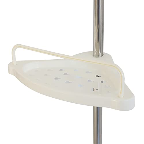 LOYALHEARTDY Rustproof Shower Caddy Corner for Bathroom 4 Tier Bathroom Corner Shower Caddy Bathtub Shower Storage Organizer, 43"~122" Adjustable Height (White)
