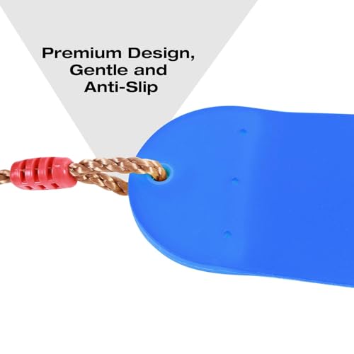 RedSwing Swing Seat for Kids outdoor with 57-86" Rope, Kids Safety Playground Swing Seat Replacement, Belt Swing, Heavy Duty, Blue 1 Pc