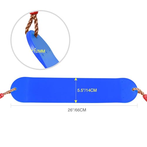 RedSwing Swing Seat for Kids outdoor with 57-86" Rope, Kids Safety Playground Swing Seat Replacement, Belt Swing, Heavy Duty, Blue 1 Pc