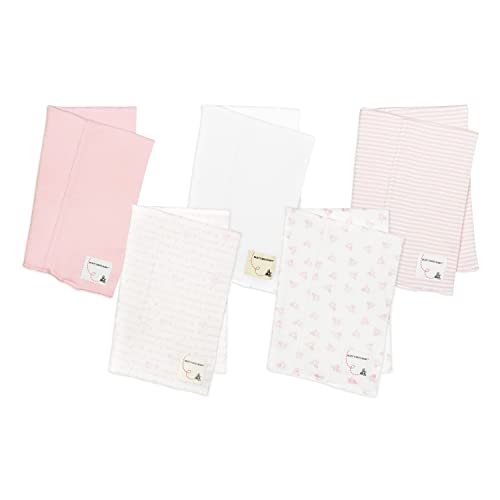 Burt's Bees Baby - Burp Cloths, 5-Pack Extra Absorbent 100% Organic Cotton Drool Cloths