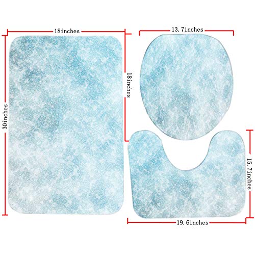 Shower Curtains with Bath Rugs Non-Slip Soft Toilet Lid Cover for Bathroom ,Waterproof Home Tub Curtains Sets with Memory Foam Rugs ,3D Print Durable Polyester Fabric Four-Piece