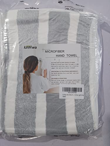 KinHwa Microfiber Hand Towels for Bathroom Soft and Absorbent Face Towels Grey Bathroom Hand Towels for Spa Hair Bath 30inchx16inch 4 Pack