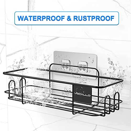 2-Pack Shower Caddy Basket Shelf with Hooks Stainless Steel for Shampoo Conditioner No Drilling Adhesive Bathroom Storage Organizer ,Kitchen Spice Racks