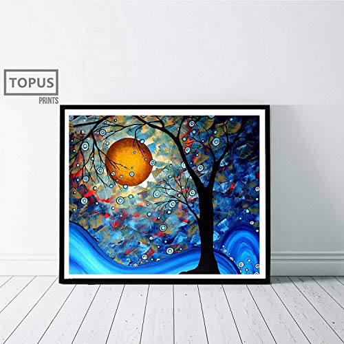4 Packs 5D DIY Diamond Painting Set Full Drill Diamond Painting Starry Night Wall Stickers for Living Room(40X30CM/16X12inch)