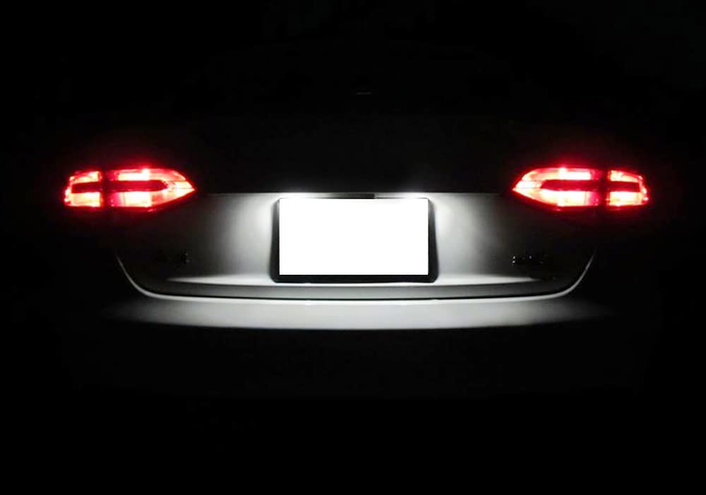 iJDMTOY OEM-Fit 3W Full LED License Plate Light Kit Compatible With Audi 1998-2005 A6 S6 RS6 Avant Wagon ONLY, Powered by 18-SMD Xenon White LED & Can-bus Error Free