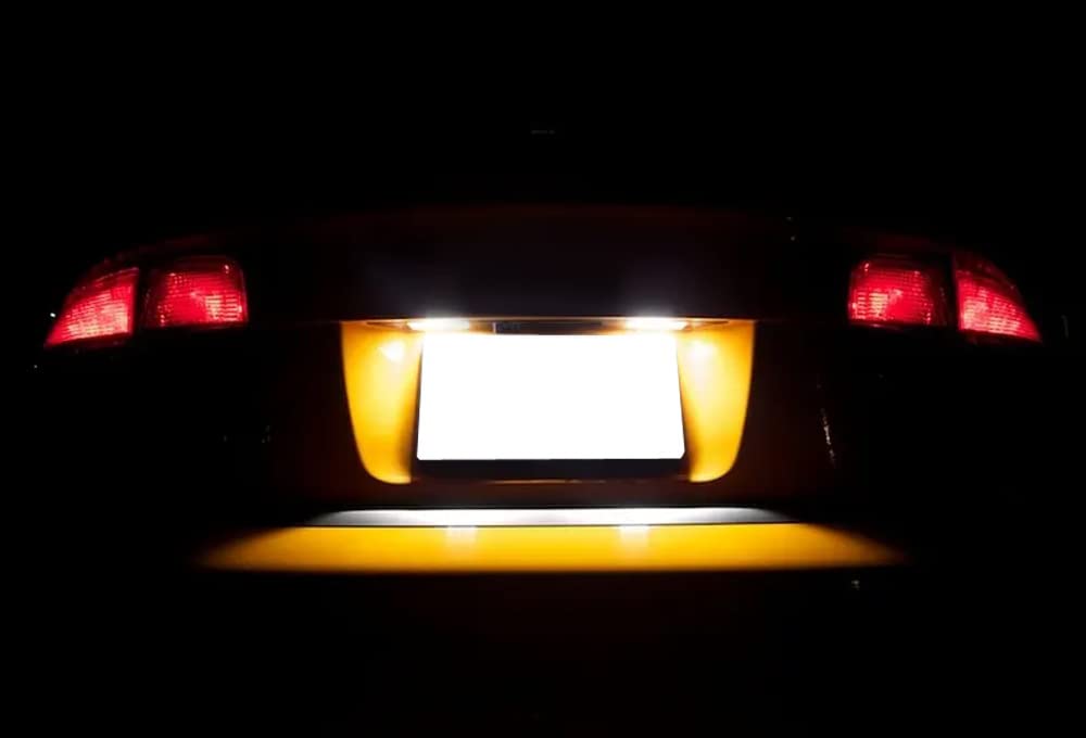 iJDMTOY OEM-Fit 3W Full LED License Plate Light Kit Compatible With Audi 1998-2005 A6 S6 RS6 Avant Wagon ONLY, Powered by 18-SMD Xenon White LED & Can-bus Error Free