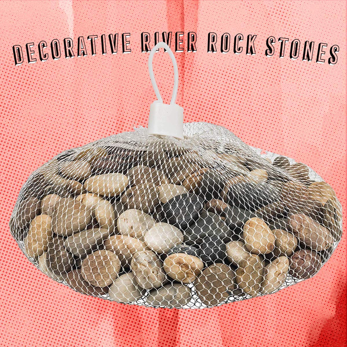 Katzco 2 Pounds Small Decorative River Rock Stones - Natural Polished Mixed Color Stones -Use in Glassware, Like Vases, Aquariums and Terrariums to Enhance The Appearance