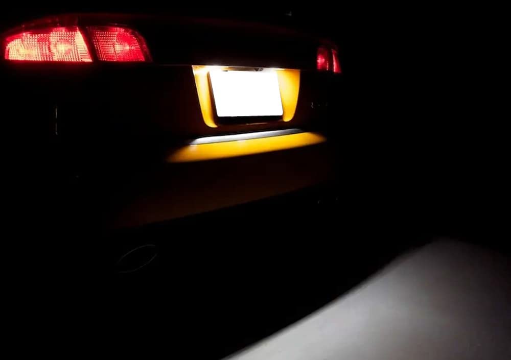 iJDMTOY OEM-Fit 3W Full LED License Plate Light Kit Compatible With Audi 1998-2005 A6 S6 RS6 Avant Wagon ONLY, Powered by 18-SMD Xenon White LED & Can-bus Error Free