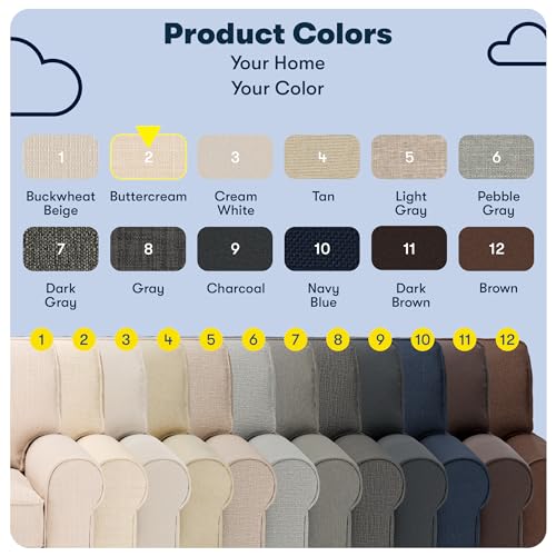 Serta Copenhagen 73" Rolled Arm Sofa, Easy Care Polyester, Soft Pillow Back, Pocket Coil Seat Cushions, Removable Covers, Loveseat or Couch for Small Spaces, Living Rooms or Bedrooms, Buttercream