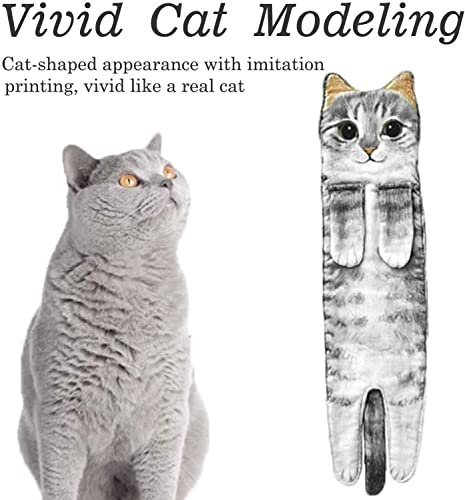 Yeikbuxa Cat Hand Towels for Bathroom Kitchen, Soft and Absorbent, Cat Gifts Cute Decorative Cat Decor Hanging Washcloths Face Towels, Funny Gifts for Cat Lovers(Grey)