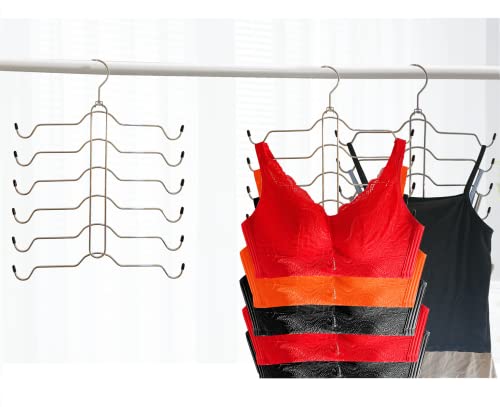 GXLQIJU Tank Top Hangers Space Saving Hangers 360° Rotating Hook,Closet Organizer for Bras,Tank Tops,Cami,Belts,Ties,Bathing Suits, Swimwear (Silver, 1 Pack)