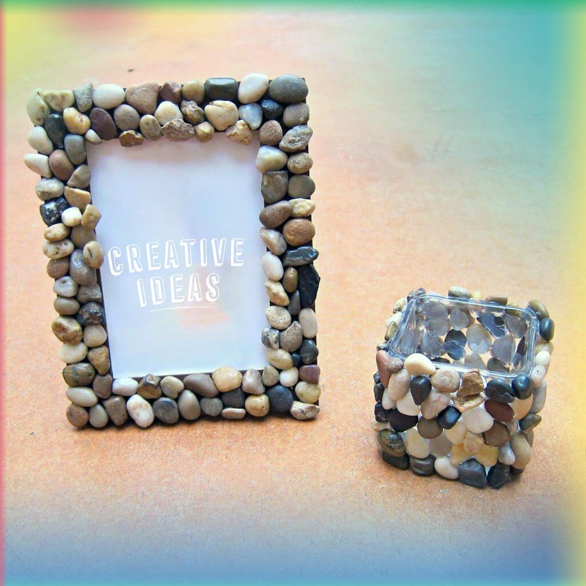 Katzco 2 Pounds Small Decorative River Rock Stones - Natural Polished Mixed Color Stones -Use in Glassware, Like Vases, Aquariums and Terrariums to Enhance The Appearance