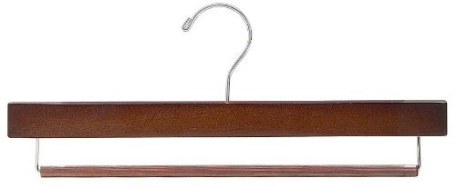 Walnut & Chrome Pant Hanger w/Non-Slip Bar [ Bundle of 25 ]