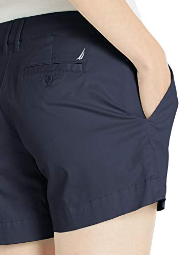 Nautica Women's Comfort Tailored Stretch Cotton Solid and Novelty Short, Navy, 10