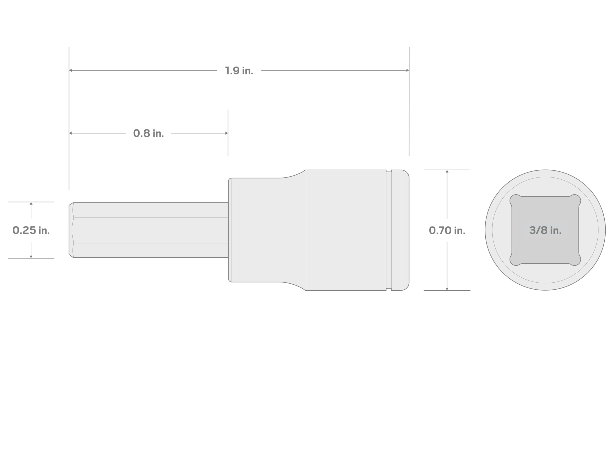 TEKTON 3/8 Inch Drive x 4.5 mm Hex Bit Socket | SHB13203