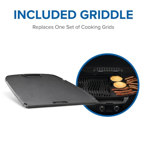 Napoleon - TravelQ 285 Portable Propane Gas Grill with Griddle, Red, 2 Burners, For Tailgating, Camping, And Small Outdoor Spaces