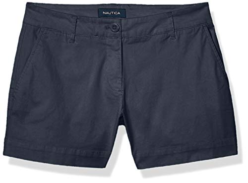 Nautica Women's Comfort Tailored Stretch Cotton Solid and Novelty Short, Navy, 10