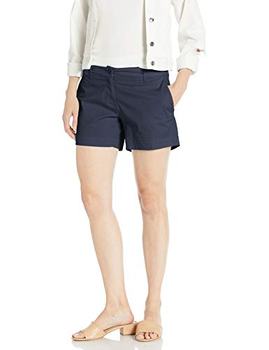 Nautica Women's Comfort Tailored Stretch Cotton Solid and Novelty Short, Navy, 10
