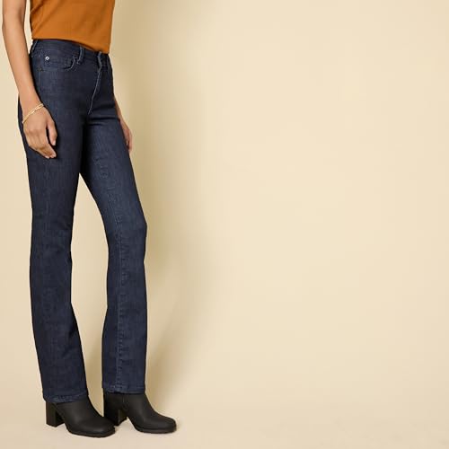 Amazon Essentials Women's Slim Bootcut Jeans, Mid-Rise, Stretchy, Rinsed, Size 16 Long