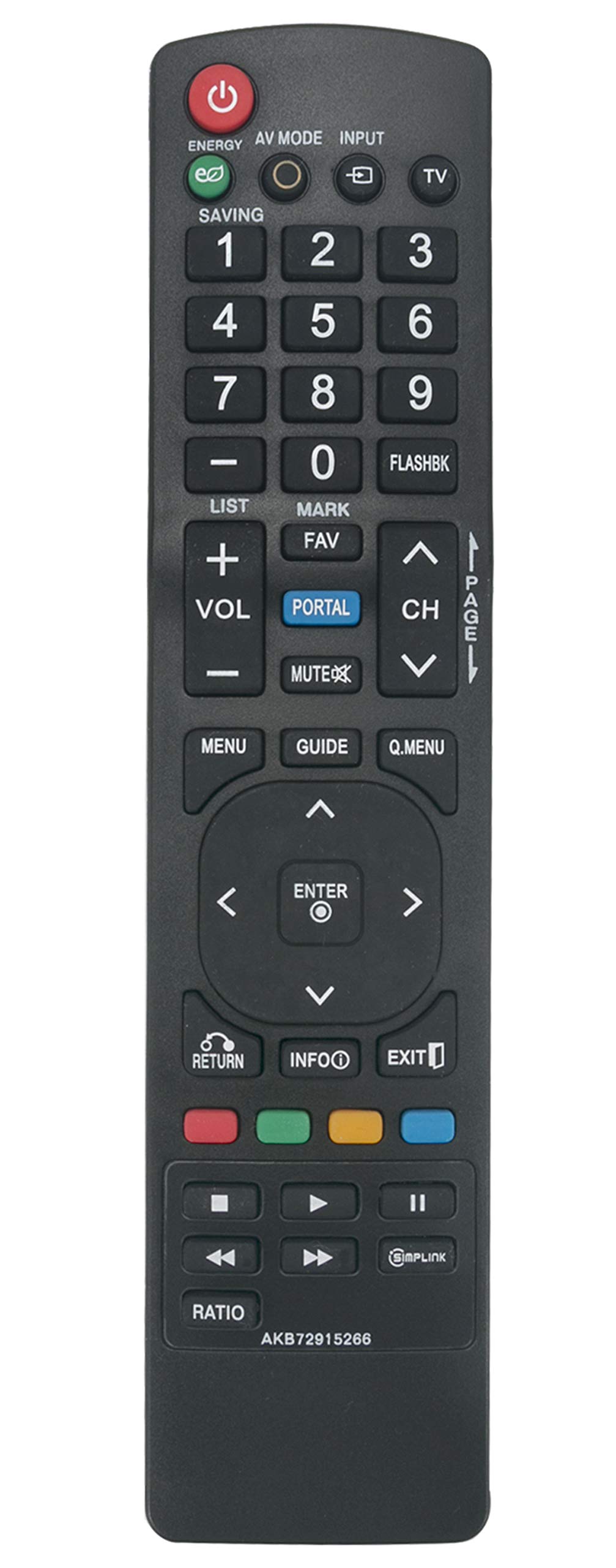 AKB72915266 Replace Remote Control Compatible with LG TV 19LE5300 22LE5300 22LE5500 22LV255C-UA 26LD352C 26LE5300 26LE5500 2LD450 32LD420 32LD450 32LD452B 32LD452B-UA 32LD452C 32LD452C-UA 42LD420
