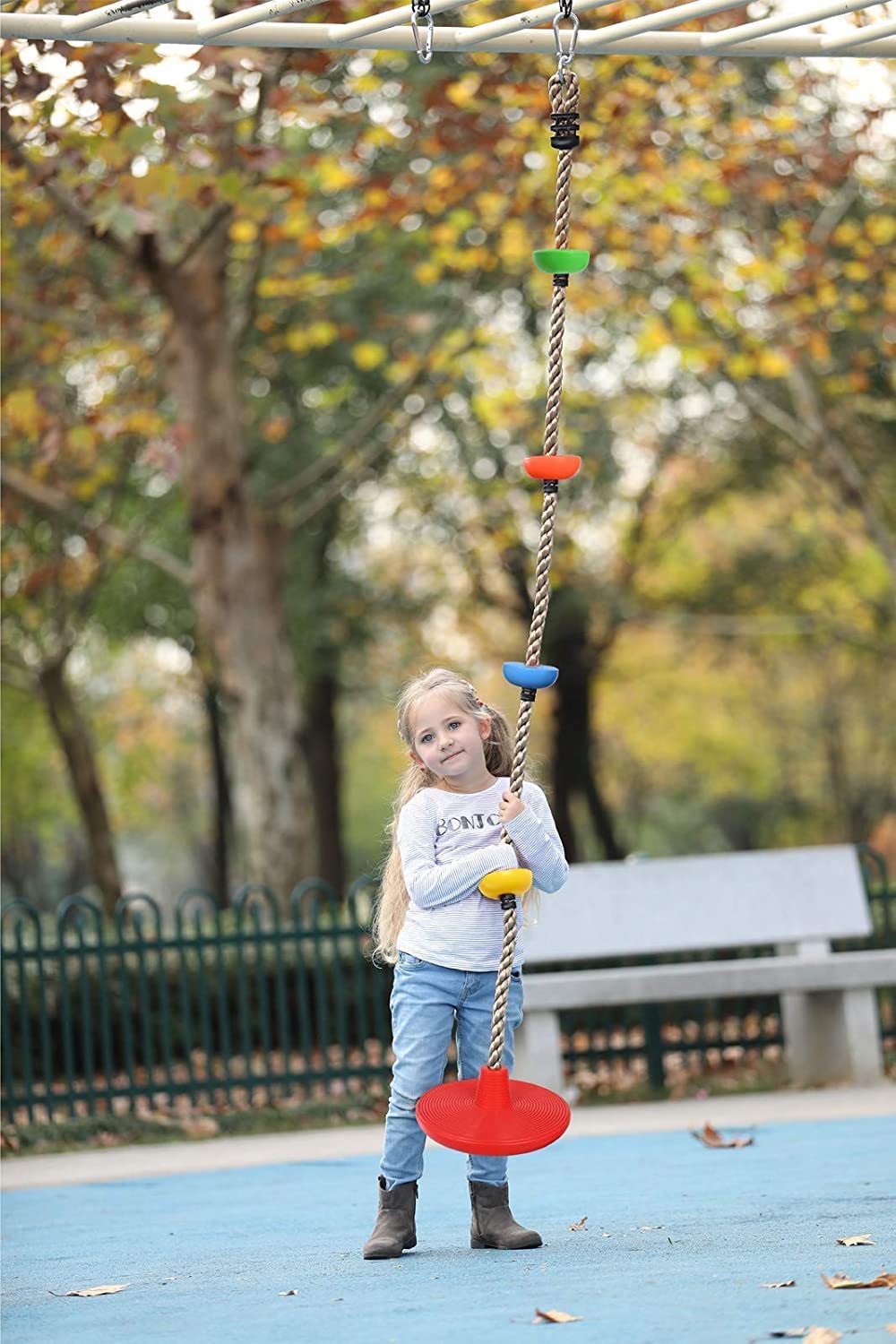 Xinlinke Tree Climbing Rope and Kids Disc Swing Seat Set Outdoor Backyard Playground Accessories