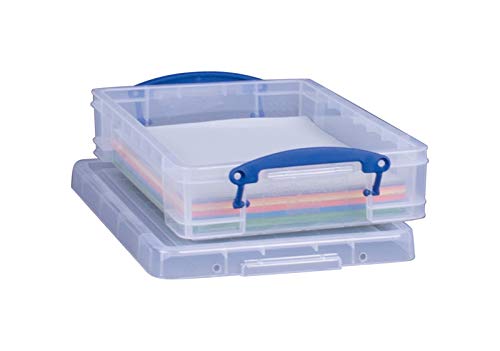 Really Useful 6663108 Stackable Clear Storage Box44; 3.37 x 10.25 x 14.5 in. - Pack of 4