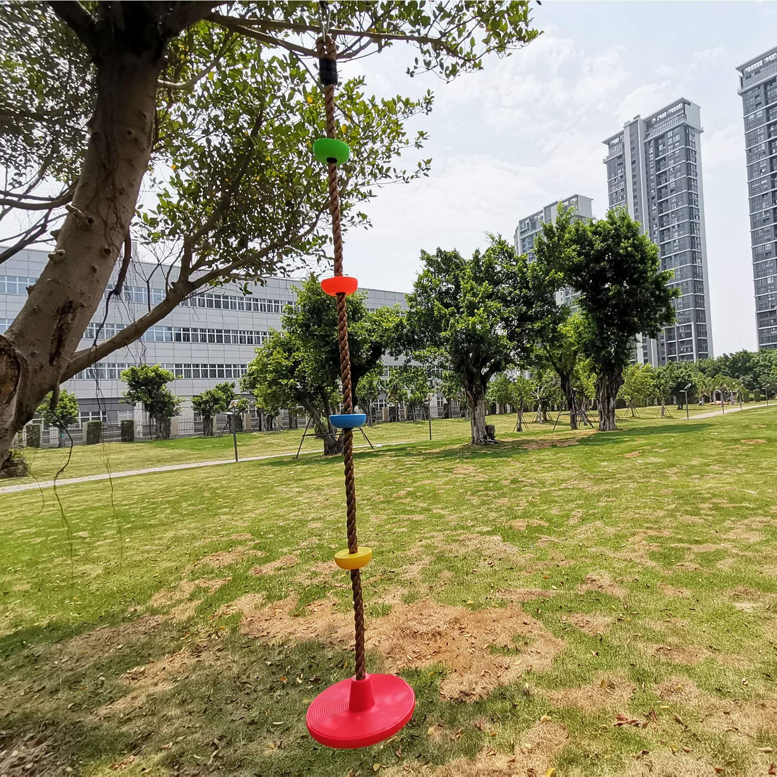Xinlinke Tree Climbing Rope and Kids Disc Swing Seat Set Outdoor Backyard Playground Accessories