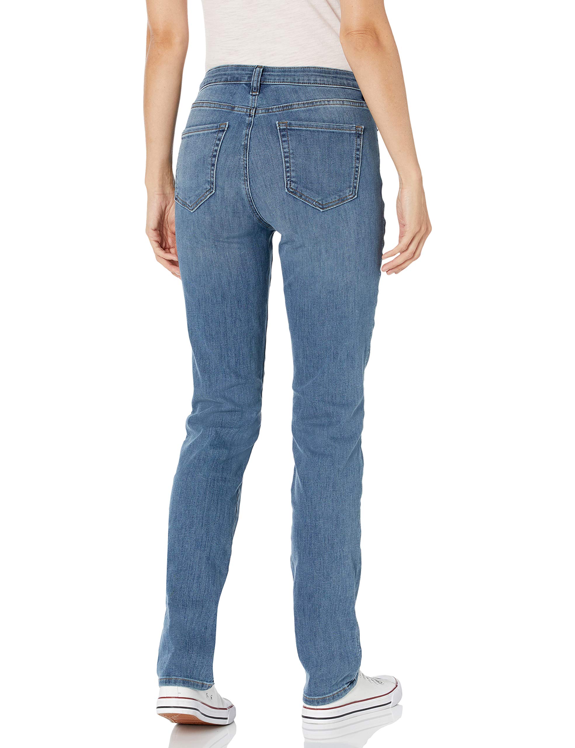 Amazon Essentials Women's Jeans, Mid Rise Straight Leg Style, Medium Wash, Slim Fit