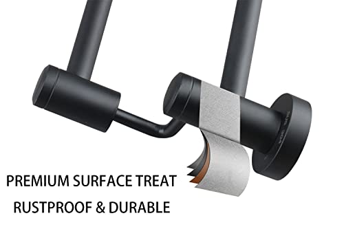 TocTen Double Bath Towel Bar - Thicken SUS304 Stainless Steel Towel Rack for Bathroom, Bathroom Accessories Double Towel Rod Heavy Duty Wall Mounted Towel Holder (Black, 30IN)