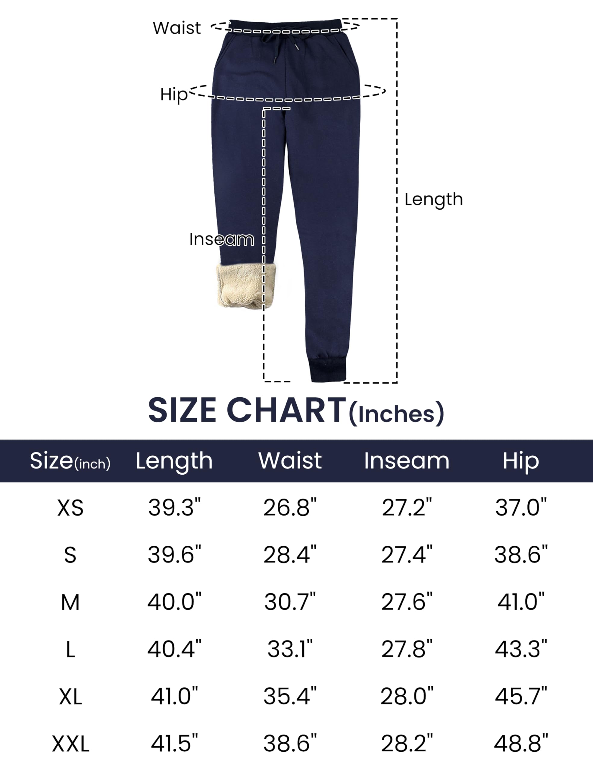 Yeokou Women's Warm Sherpa Lined Athletic Sweatpants Jogger Fleece Pants (X-Large, Black)