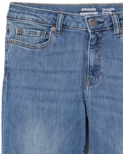 Amazon Essentials Women's Jeans, Mid Rise Straight Leg Style, Medium Wash, Slim Fit