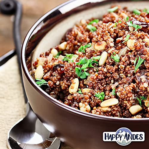 Happy Andes Red Organic Quinoa 3 lbs -Non-GMO,100% Peruvian, Superior taste,Gluten-free,rice replacement, Pre-washed, whole grain, USDA-certified, Complete Plant Protein, superfoods Peru, high in fiber&iron, kosher.