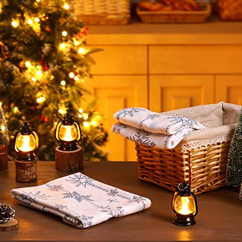 Funtery 3 Pcs Snowflake Snow Hand Bath Towel Absorbent Soft Hanging Towels Snowflake Hand Towels Winter Christmas Bathroom Towel for Bathroom Kitchen Dish Holiday Decor, 14 x 28 Inches