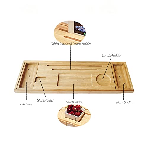 SDGH Extendable Bath Tray Bathtub Tray Spa Bath Tub Caddy Organizer Book Wine Tablet Holder Reading Rack Bathroom Accessories