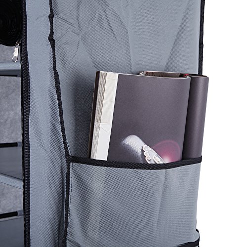 GOTOTOP 27-Pair Portable Shoe Rack, DIY Shoe Storage Shelf Organizer, Fashionable Room-Saving 9 Lattices Non-Woven Fabric Shoe Rack Wine Red