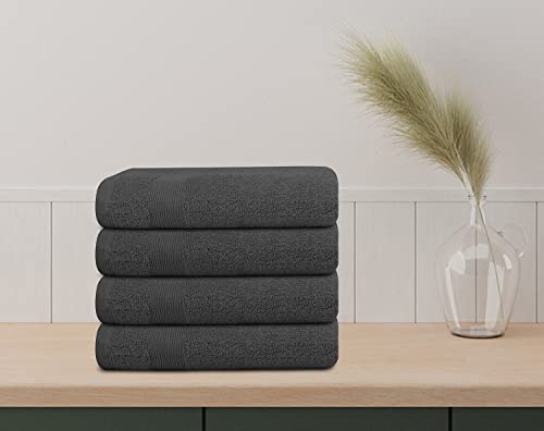Softolle Premium 600 GSM Hand Towels β100% Combed Ring Spun Cotton Hand Towel - Pack of 6 Luxury Hand Towels - Highly Absorbent and Ultra Soft 16" x 30" inches (Grey)